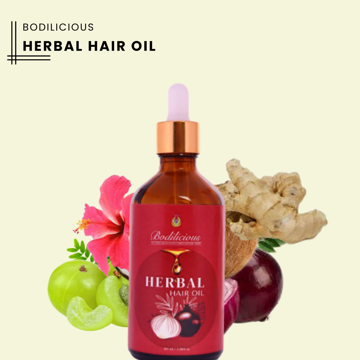 Bodilicious Organic Herbal Hair Growth Oil| Stop Hair Fall – BODILICIOUS
